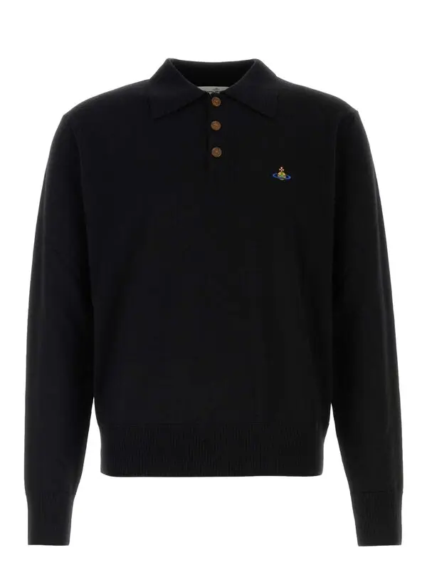 VIVIENNE WESTWOOD Wool Mark Polo Shirt - Black