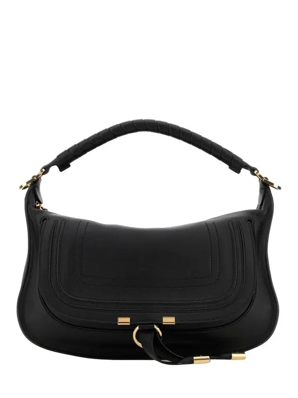 Chloé Leather Small Marcie Shoulder Bag - Black
