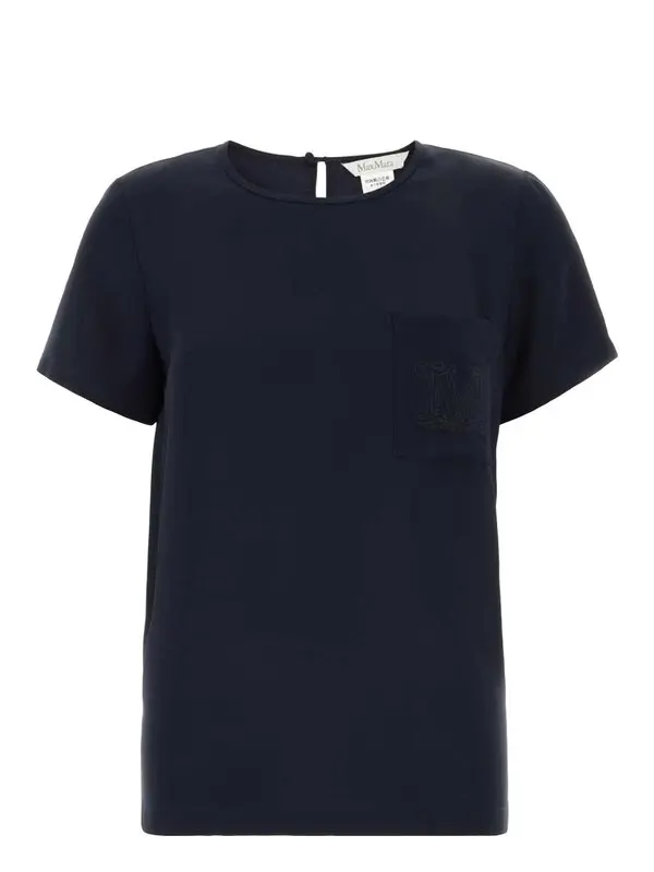 Max Mara Silk Pagano T-shirt - Blue