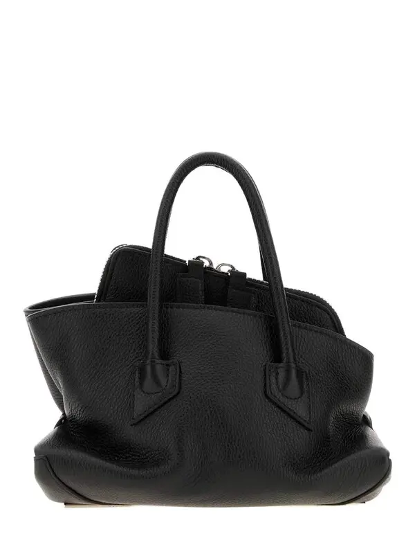 Attico Leather Mini La Passeggiata Handbag - Black