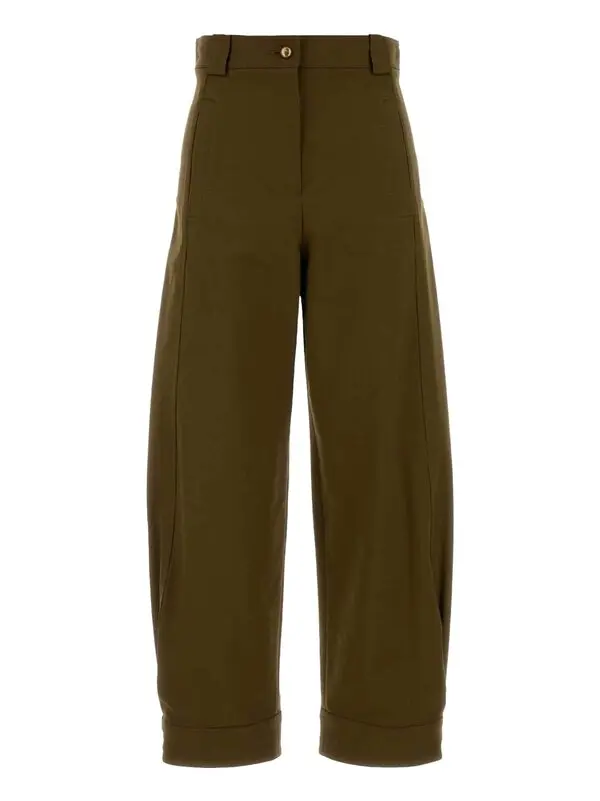 Max Mara Olive Stretch Cotton Adorni Pant - Green