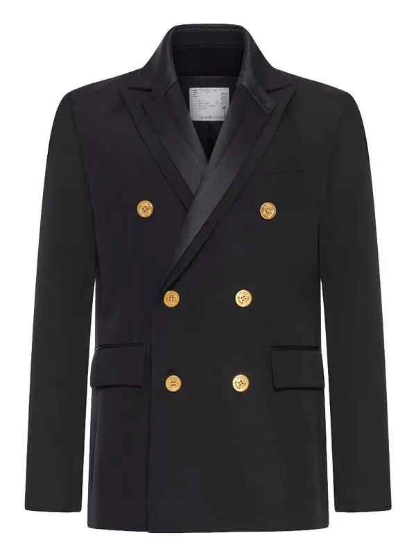 Sacai Double-face Cotton And Silk Jacket - Black