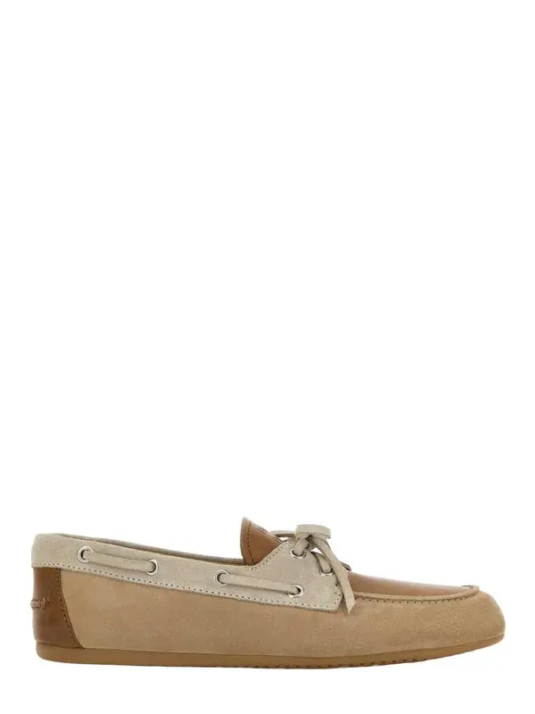 Miu Miu Leather And Suede Loafers - Multicolor