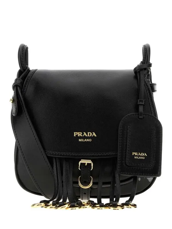 Prada Leather Crossbody Bag - Black