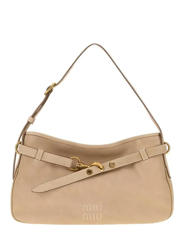 Miu Miu Nappa Leather Shoulder Bag - Brown