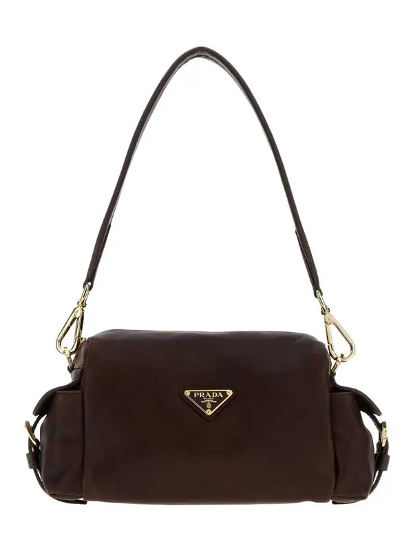 Prada Nappa Leather Shoulder Bag - Brown