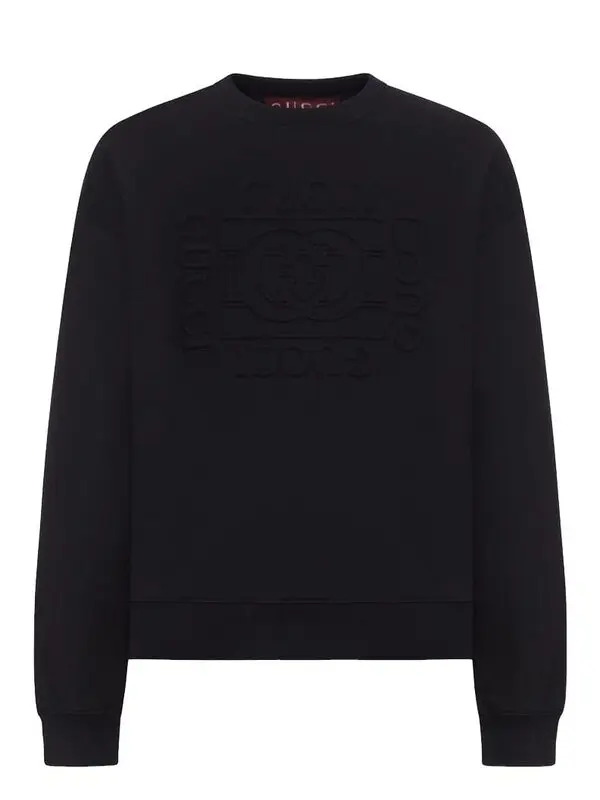 Gucci Brushed Cotton Jersey Sweatshirt With Logo - Black