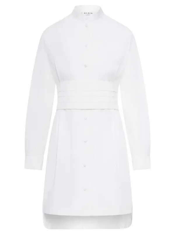 Alaïa Cotton Poplin Wallet Dress - White