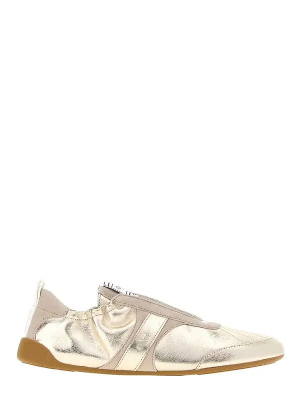 Chloé Leather Kick Sneakers - Gold