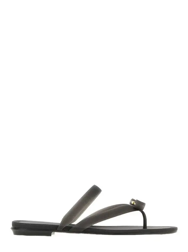 FERRAGAMO Rubber Thong Slippers - Black