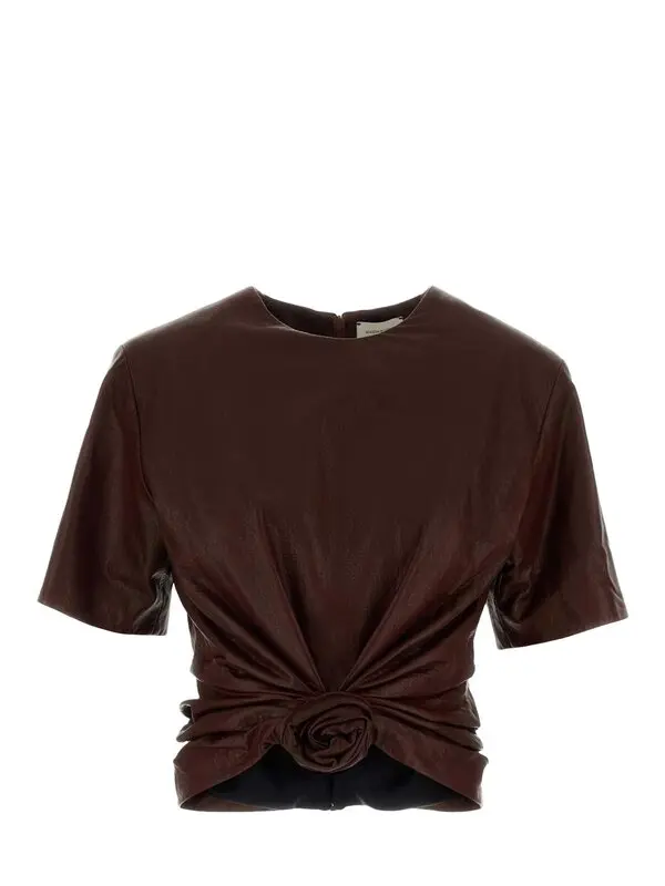 Magda Butrym Leather Top - Brown