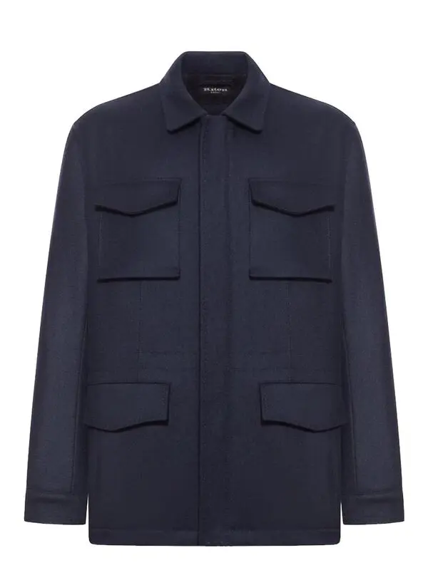 Kiton Multi-pocket Cashmere Field Jacket - Blue