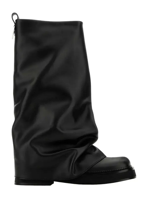 Attico Leather Robin Boots - Black