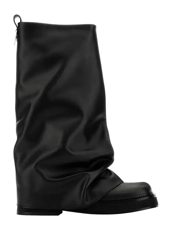 Attico Leather Robin Boots - Black