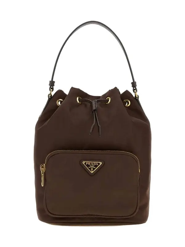 Prada Re-nylon Duet Bucket Bag - Brown