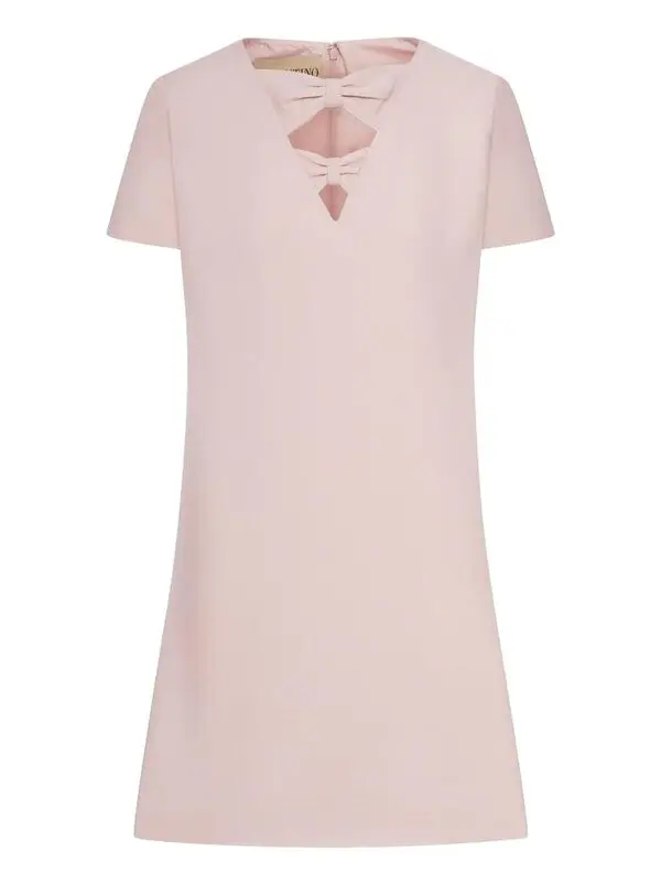 Valentino Garavani Crepe Mini Dress With Bow Detail - Pink