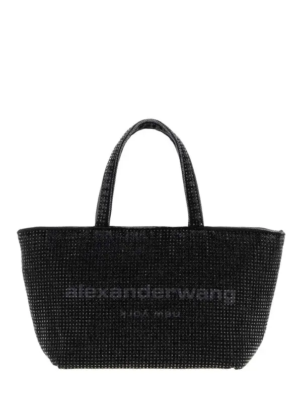 Alexander Wang Embellished Denim Punch Handbag - Black