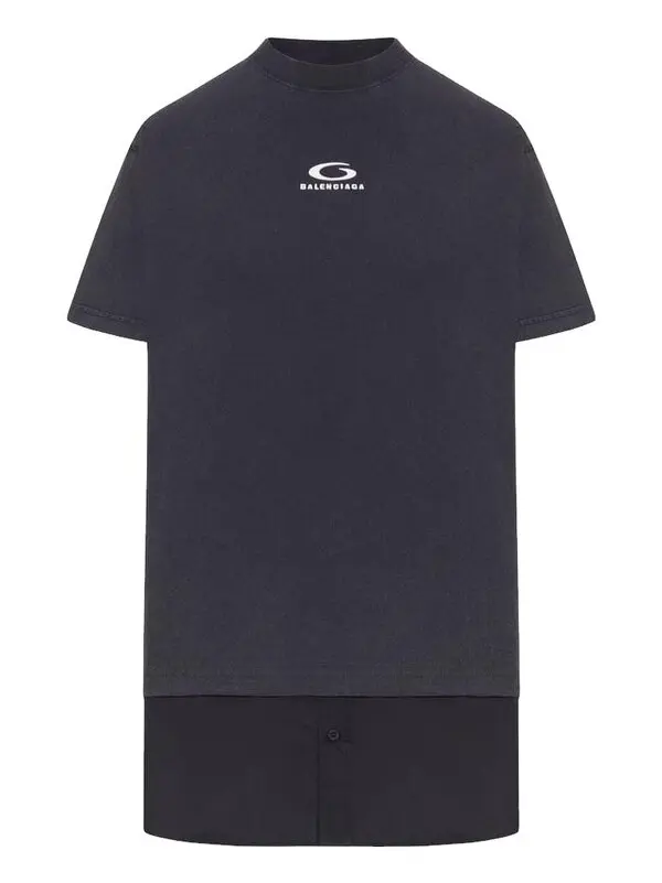 Balenciaga Hybrid T-shirt Dress With Sport Icon Logo - Black