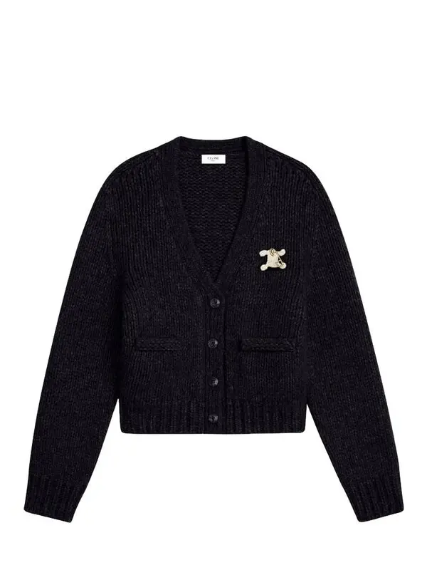 Celine Silk And Cashmere Cardigan - Black