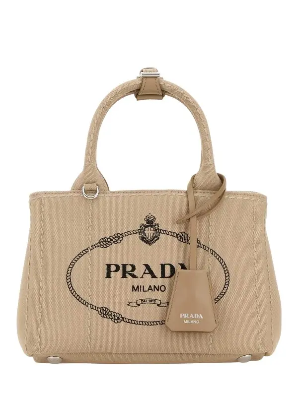 Prada Canvas Mini Handbag - Brown