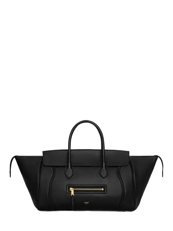 Celine Medium Luggage Bag In Soft Glossy Lambskin - Black