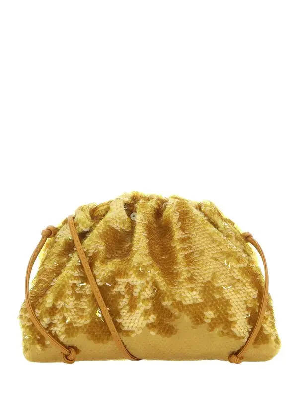 Bottega Veneta Sequins Mini Pouch Clutch - Yellow