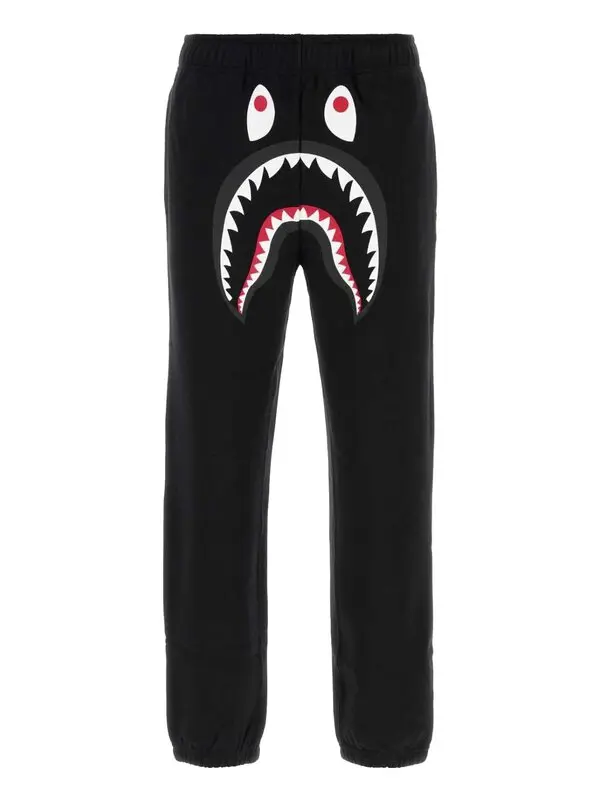 A BATHING APE Cotton Shark Joggers - Black