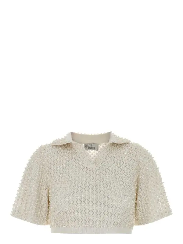 Giuseppe Di Morabito Crochet Polo Shirt - White