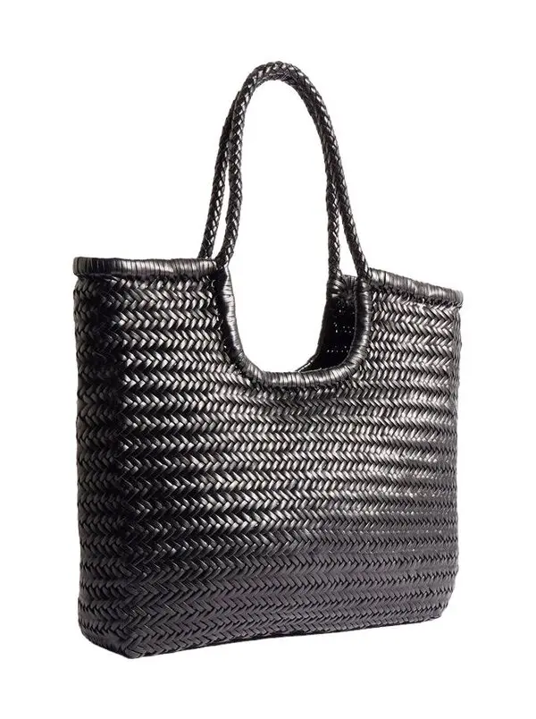 Dragon Diffusion Diagonal Leather Tote Bag - Black
