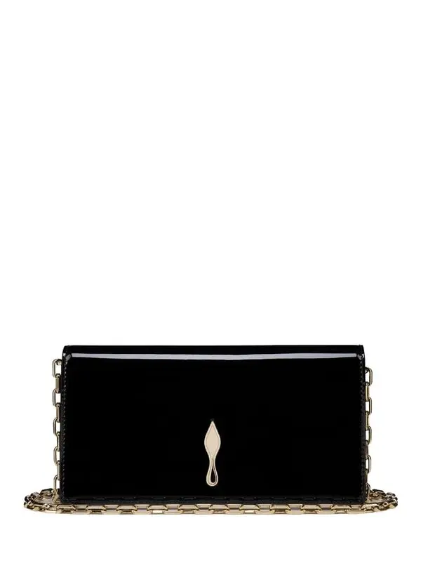 CHRISTIAN LOUBOUTIN Bettina Patent Calfskin Clutch - Black