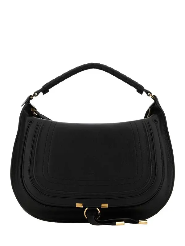 Chloé Leather Marcie Shoulder Bag - Black