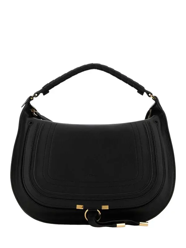 Chloé Leather Marcie Shoulder Bag - Black