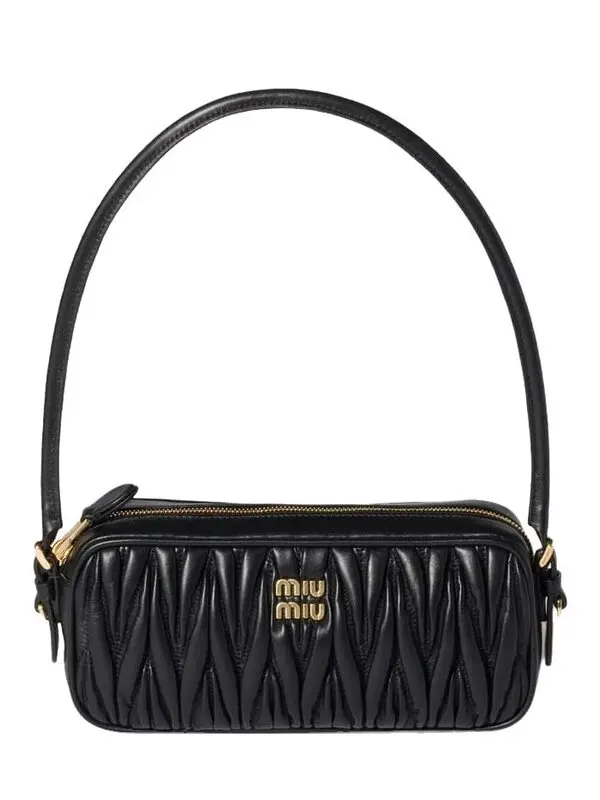 Miu Miu Pouch In Nappa Matelass - Black