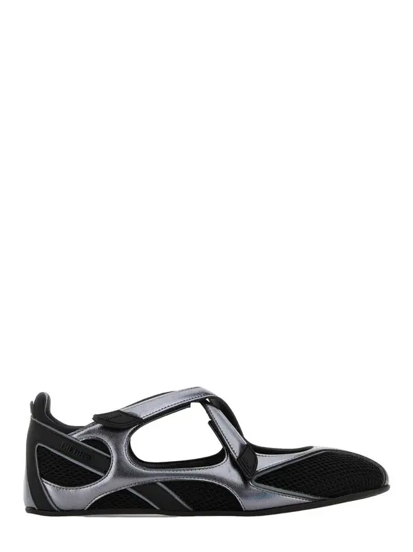 Attico Two-tone Mesh And Synthetic Leather Nomad Ballerinas - Multicolor