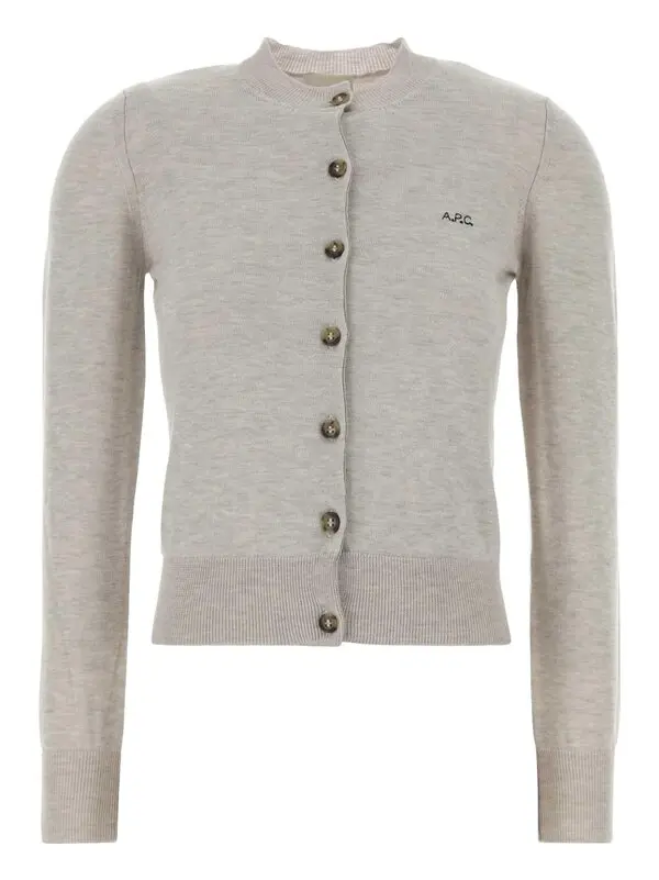 A.p.c. Wool Blend Cardigan - Gray