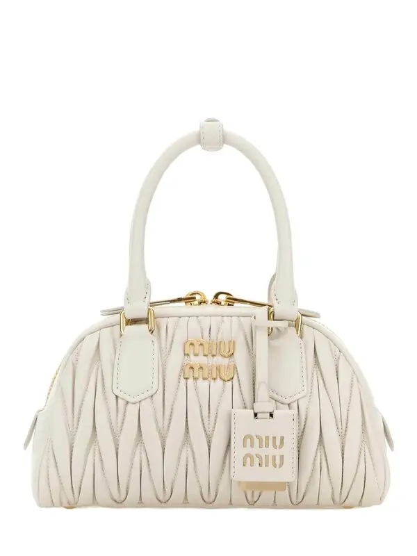 Miu Miu Nappa Leather Arcadie Handbag - White