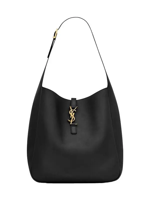 Saint Laurent Le 5 À 7 Large Soft Hammered Leather Shoulder Bag - Black