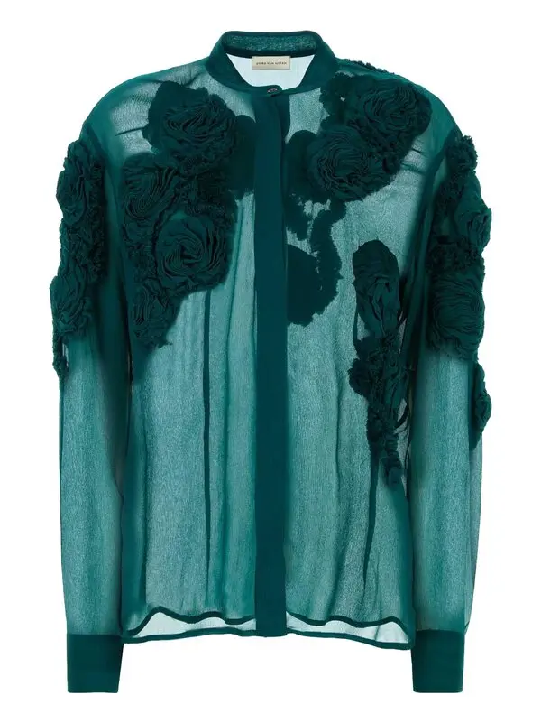 Dries Van Noten Crepe Blouse - Green