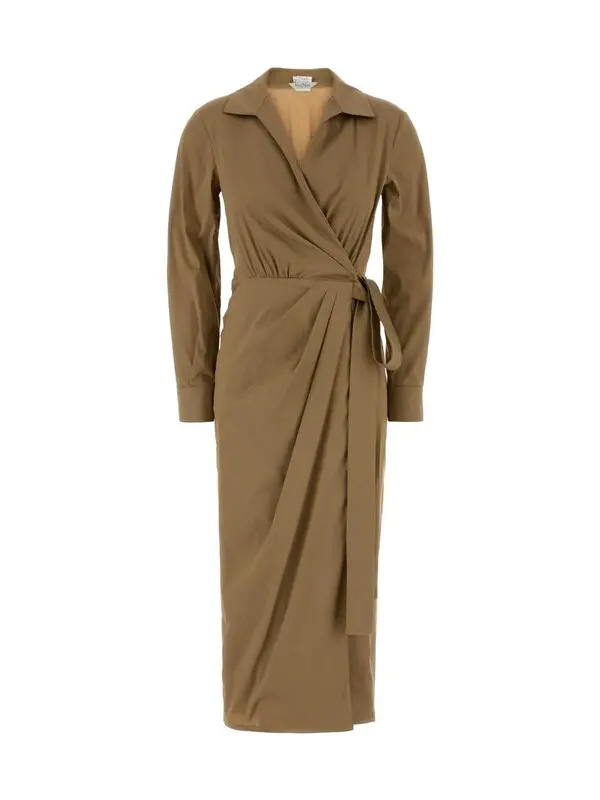 Max Mara Stretch Poplin Beta Dress - Brown