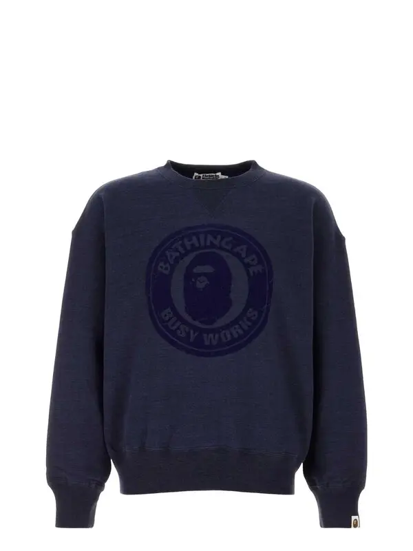 A BATHING APE Navy Cotton Oversize Sweatshirt - Blue