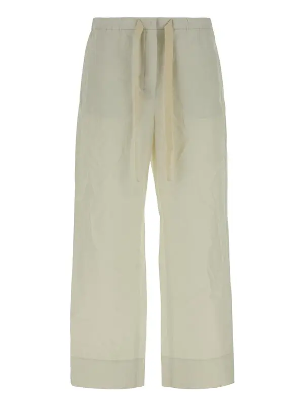 Max Mara Cotton Straight Trousers - Multicolor