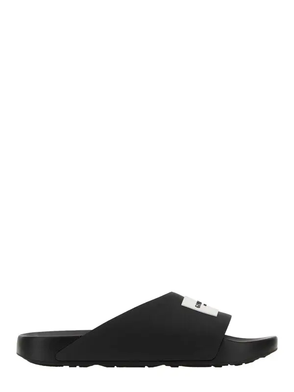 Givenchy Rubber Label Slippers - Black