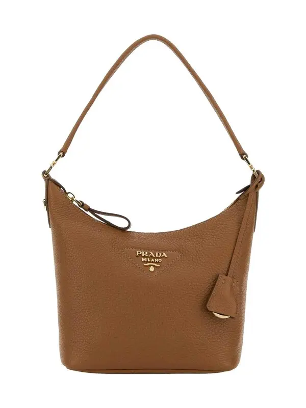 Prada Camel Leather Shoulder Bag - Brown