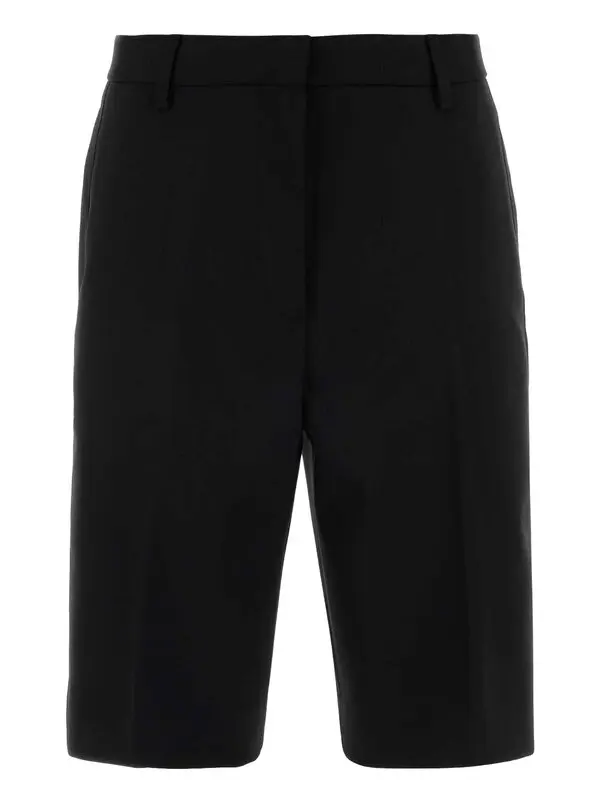 Dries Van Noten Stretch Gabardine Pilar Bermuda Shorts - Black