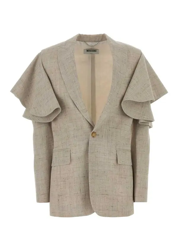 Moschino Melange Sand Jersey Blazer - Brown