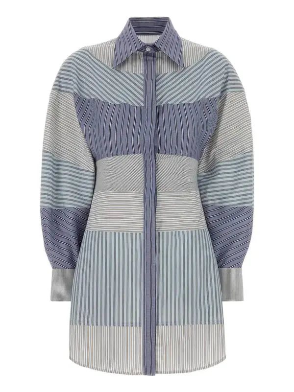 Moschino Embroidered Poplin Shirt Dress - Multicolor