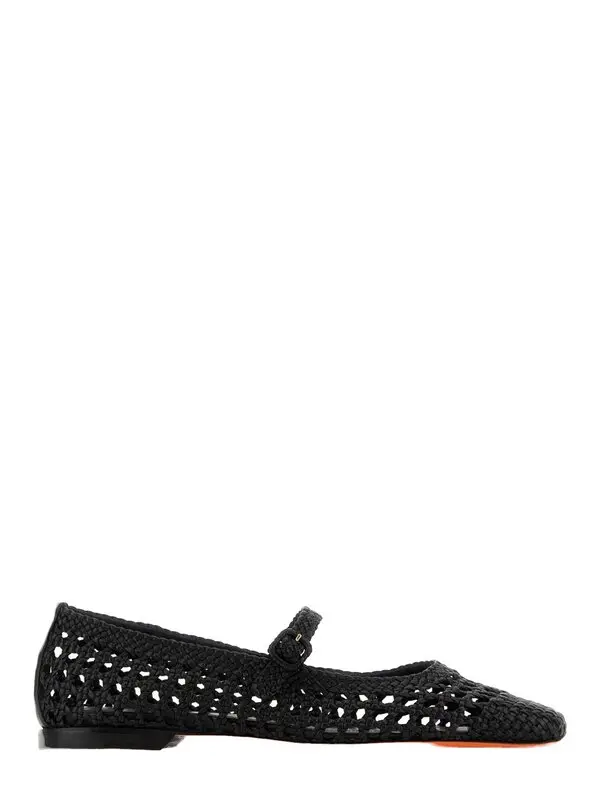 Santoni Leather Luce Ballerinas - Black