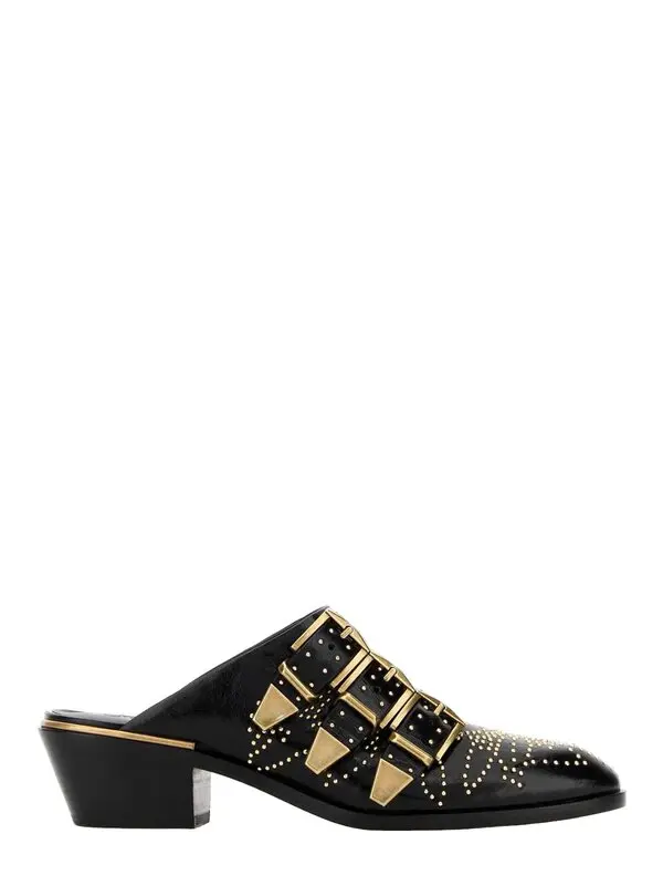 Chloé Leather Susan Mules - Black