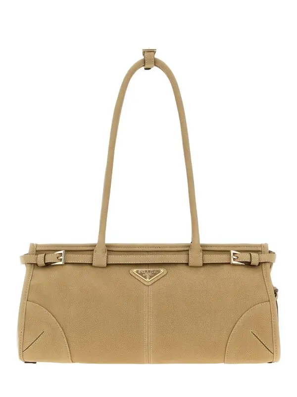 Prada Nabuk Bonnie Shoulder Bag - Brown