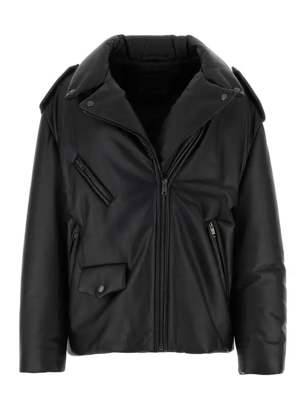 Prada Nappa Leather Padded Jacket - Black